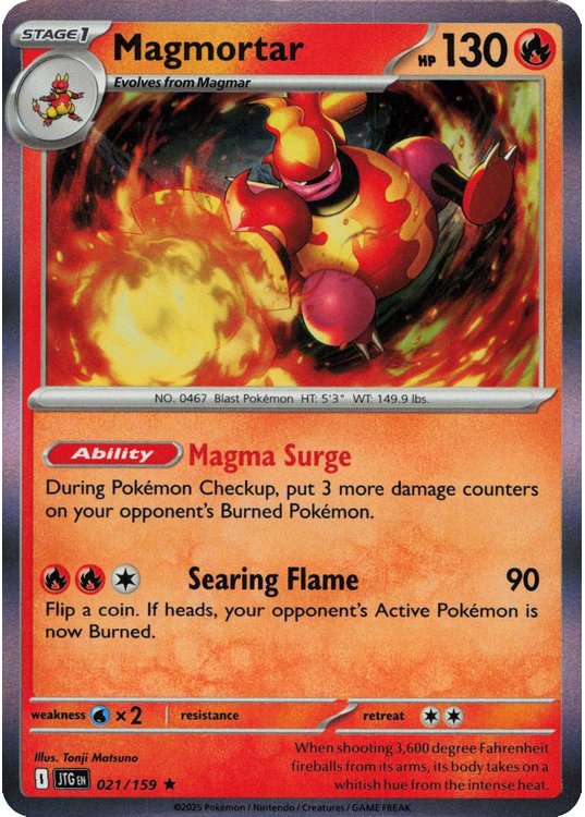 Magmortar 021/159 (Holo) - Pokemon enkeltkort fra SV09 Journey Together