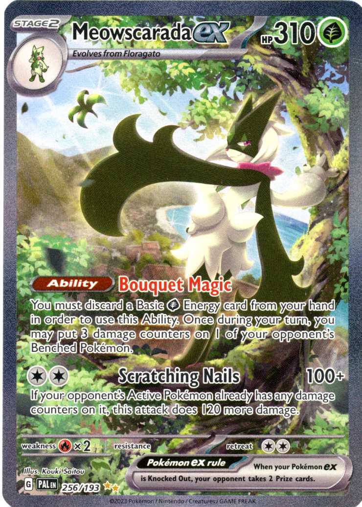 Meowscarada ex 256/193 - Pokemon enkeltkort fra SV02 Paldea Evolved