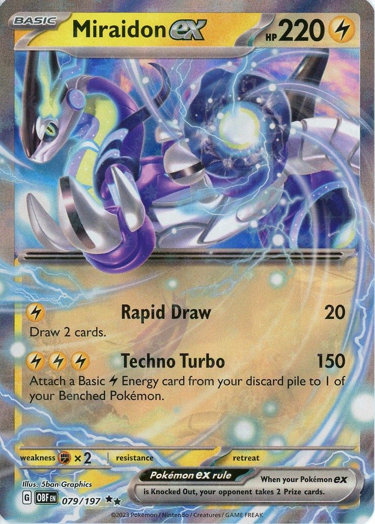Miraidon ex 079/197 - Pokemon enkeltkort fra SV03 Obsidian Flames