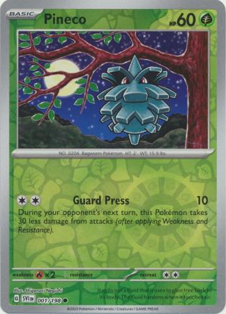 Pineco 001/198 Reverse - Pokemon enkeltkort fra Scarlet & Violet
