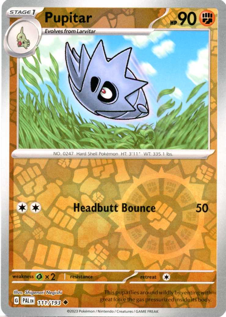 Pupitar 111/193 Reverse - Pokemon enkeltkort fra SV02 Paldea Evolved