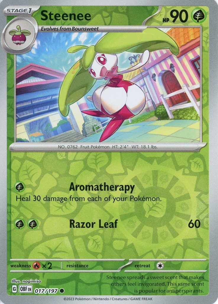 Steenee 017/197 Reverse - Pokemon enkeltkort fra SV03 Obsidian Flames