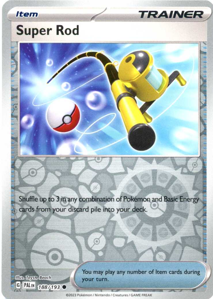 Super Rod 188/193 Reverse - Pokemon enkeltkort fra SV02 Paldea Evolved