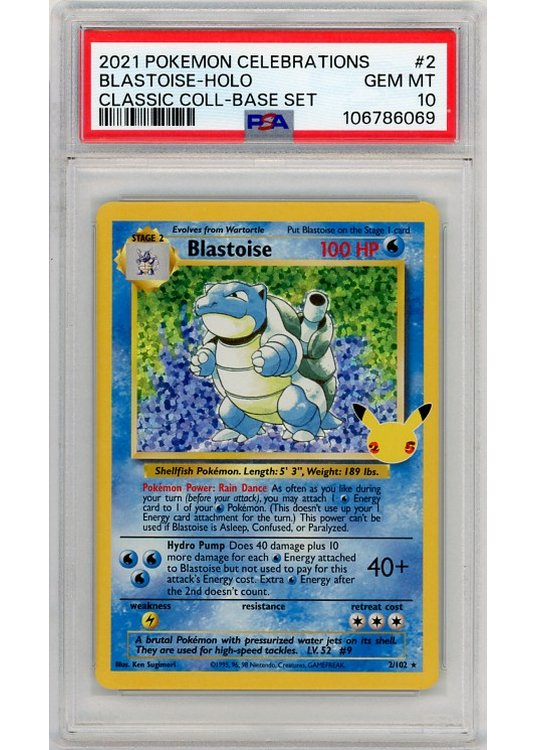 Blastoise – Classic Collection PSA 10 - Gradede pokemon kort på Pokemons.dk