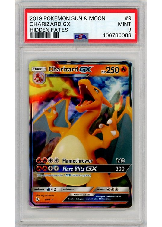 Charizard GX PSA 9 - Gradede pokemon kort på Pokemons.dk