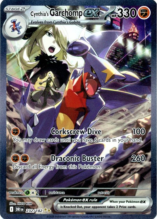 Cynthia's Garchomp ex 232/182 - Pokemon enkeltkort fra SV10 Destined Rivals