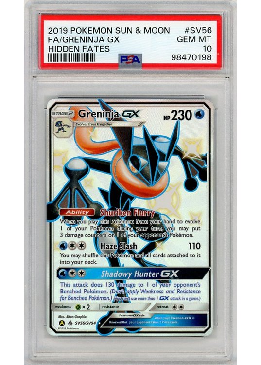 Greninja GX PSA 10 - Gradede pokemon kort på Pokemons.dk