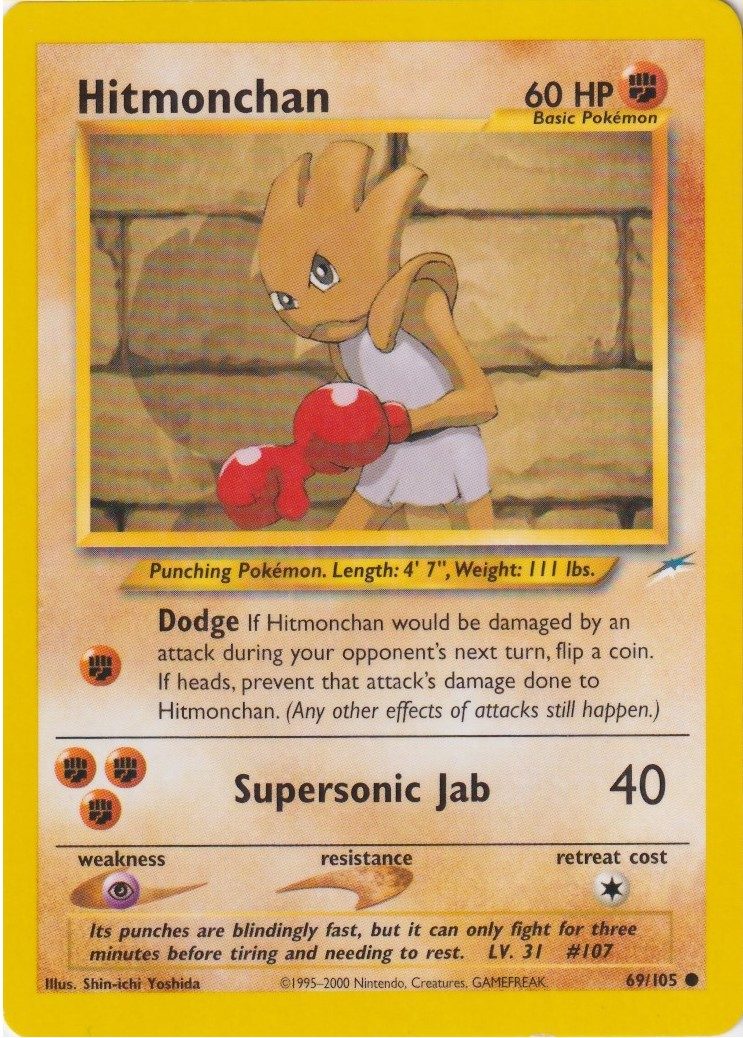 Hitmonchan - 69/105 - Pokemon enkeltkort fra Neo Destiny