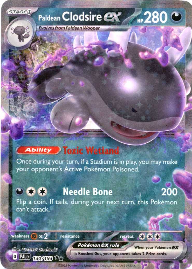 Paldean Clodsire ex 130/193 - Pokemon enkeltkort fra SV02 Paldea Evolved