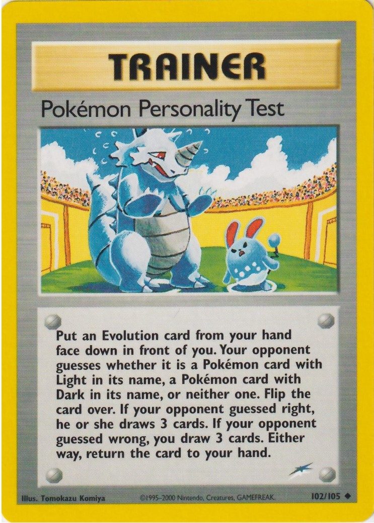 Pokémon Personality Test - 102/105 - Pokemon enkeltkort fra Neo Destiny