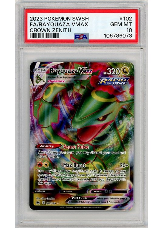Rayquaza VMAX PSA 10 - Gradede pokemon kort på Pokemons.dk