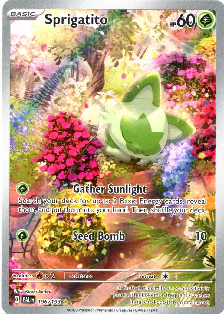 Sprigatito 196/193 - Pokemon enkeltkort fra SV02 Paldea Evolved