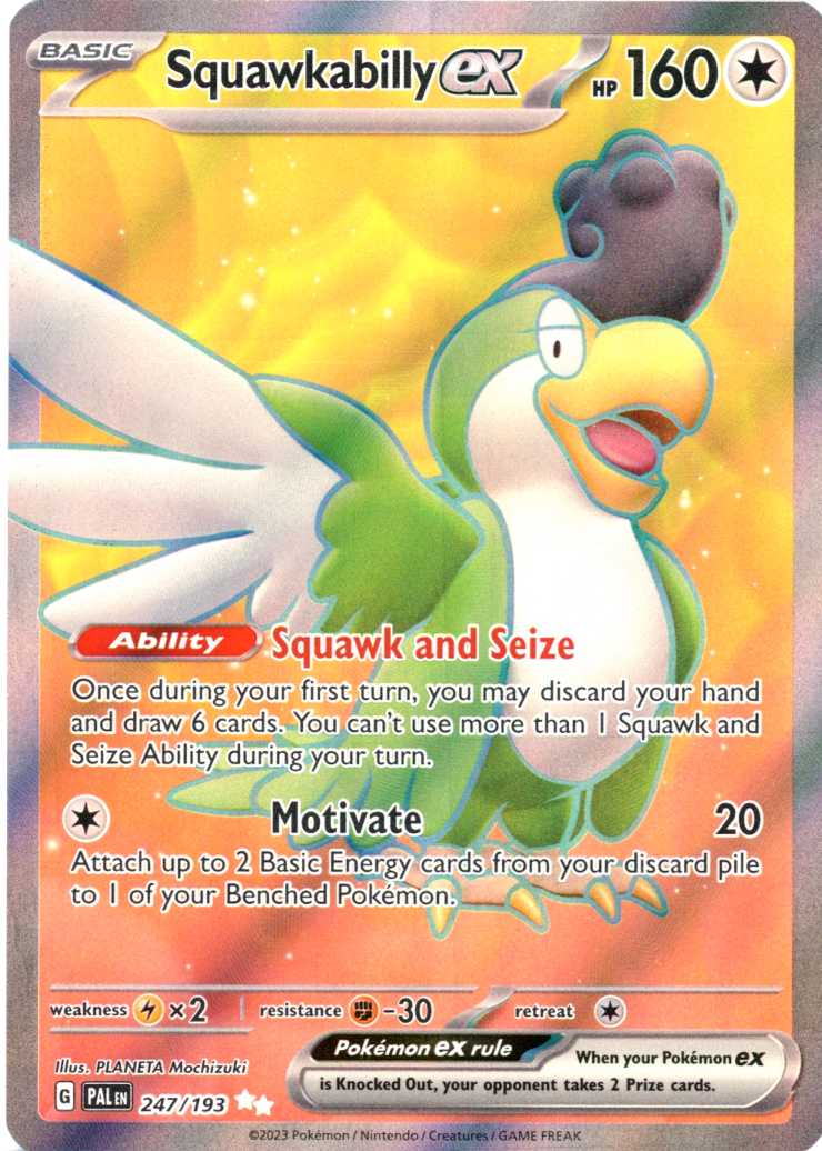 Squawkabilly ex 247/193 - Pokemon enkeltkort fra SV02 Paldea Evolved