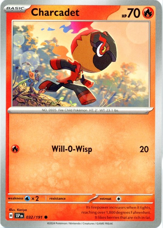 Charcadet - 32/191 - Pokemon enkeltkort fra SV08 Surging Sparks