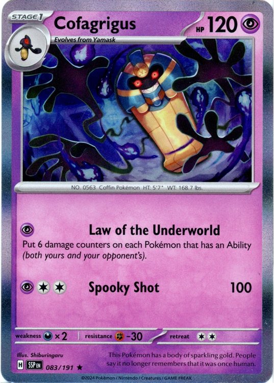 Cofagrigus - 83/191 (Holo) - Pokemon enkeltkort fra SV08 Surging Sparks