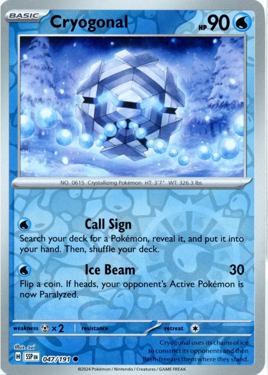 Cryogonal - 47/191 - Reverse - Pokemon enkeltkort fra SV08 Surging Sparks