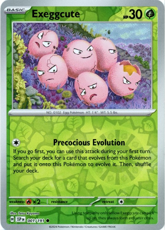 Exeggcute - 1/191 - Reverse - Pokemon enkeltkort fra SV08 Surging Sparks