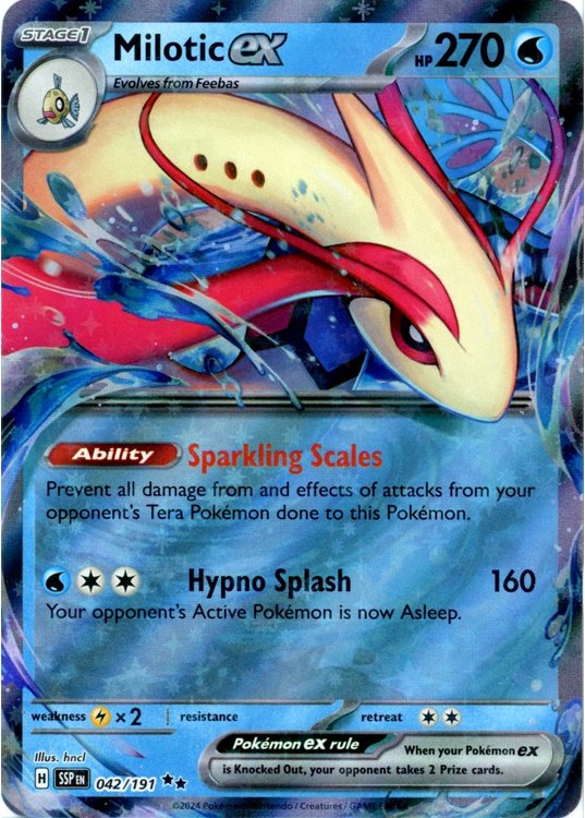 Milotic ex - 42/191 - Pokemon enkeltkort fra SV08 Surging Sparks