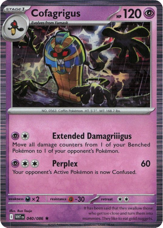 Cofagrigus 040/086 (Holo) - Pokemon enkeltkort fra SV10.5 White Flare