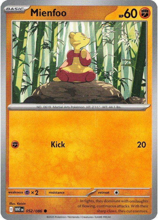 Mienfoo 052/086 - Pokemon enkeltkort fra SV10.5 White Flare