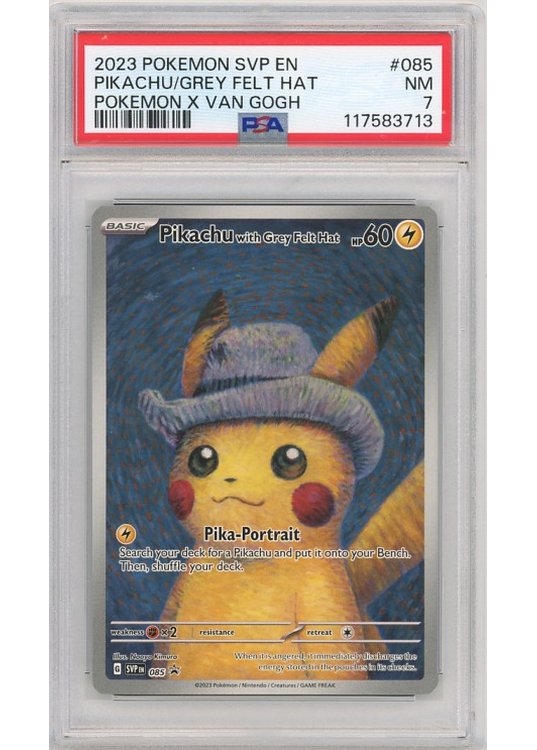 Pikachu with Grey Felt Hat PSA 7 - Gradede pokemon kort på Pokemons.dk