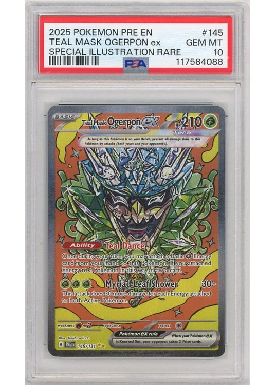 Teal Mask Ogerpon ex PSA 10 - Gradede pokemon kort på Pokemons.dk