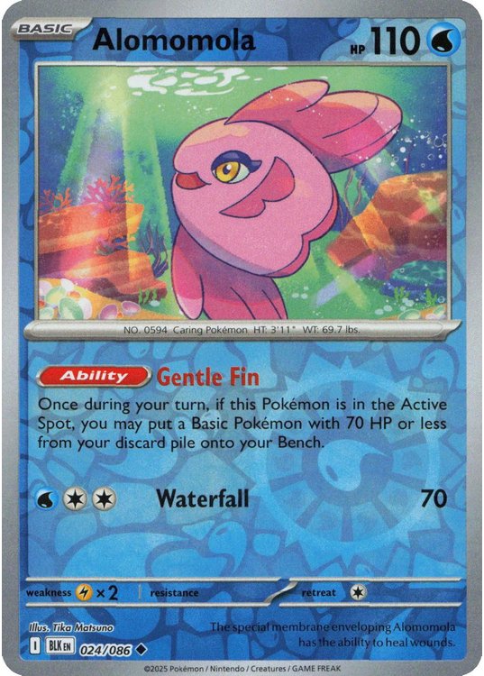 Alomomola 024/086 Reverse - Pokemon enkeltkort fra SV10.5 Black Bolt