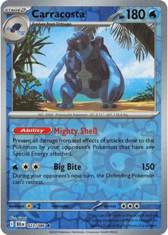 Carracosta 023/086 Reverse - Pokemon enkeltkort fra SV10.5 Black Bolt