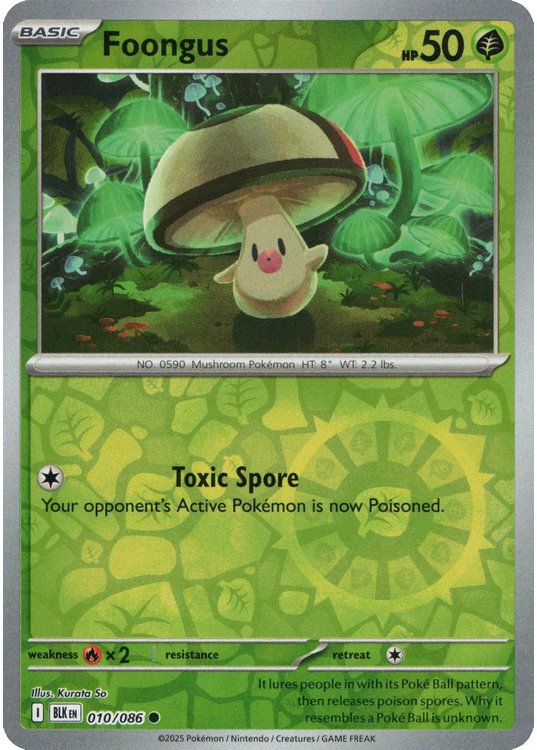 Foongus 010/086 - Pokemon enkeltkort fra SV10.5 Black Bolt