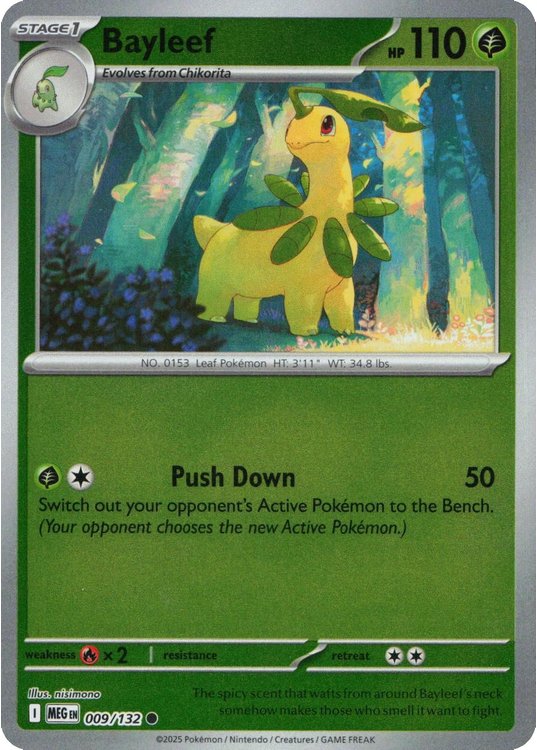 Bayleef 009/132 Reverse - Pokemon enkeltkort fra ME01 Mega Evolution