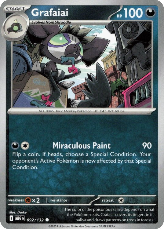 Shroodle 091/132 Reverse - Pokemon enkeltkort fra ME01 Mega Evolution