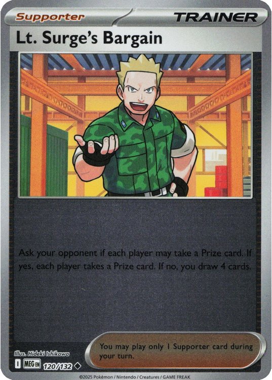 Lt. Surge's Bargain 120/132 Reverse - Pokemon enkeltkort fra ME01 Mega ...