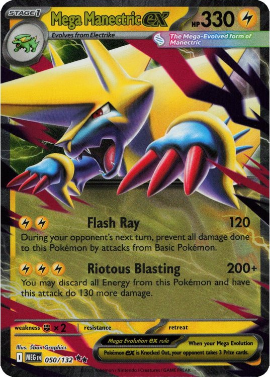 Mega Manectric ex 050/132 - Pokemon enkeltkort fra ME01 Mega Evolution