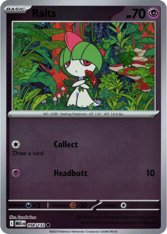 Ralts 058/132 - Pokemon enkeltkort fra ME01 Mega Evolution