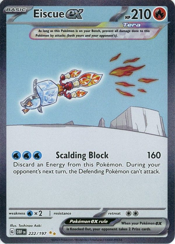 Eiscue ex 222/197 - Pokemon enkeltkort fra SV03 Obsidian Flames